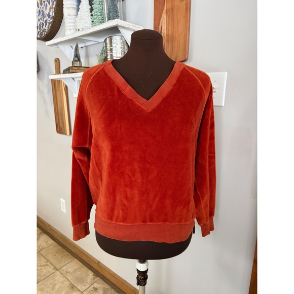 Lord Jeff | Tops | Vintage Lord Jeff Velour V Neck Sweatshirt Orange ...